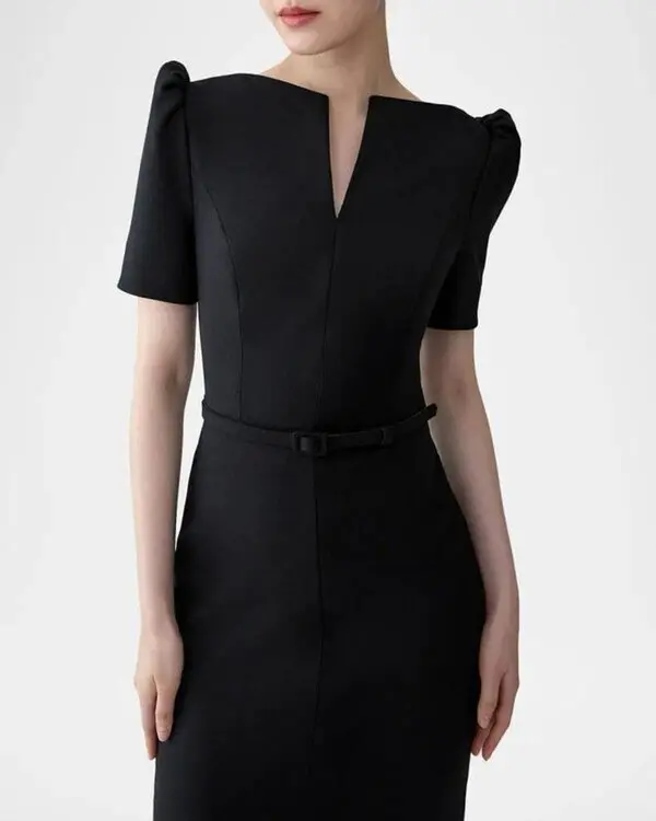 Carolina Herrera Split-front Belted Midi Dress