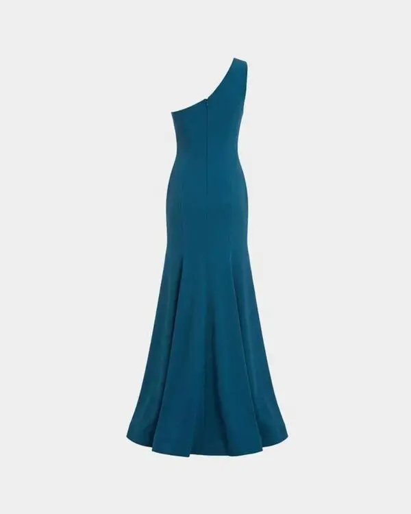 Mac Duggal Appliqué One-shoulder Mermaid Gown