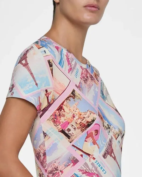 L & Apos;AGENCE Ressi Short-sleeve Postcard Tee