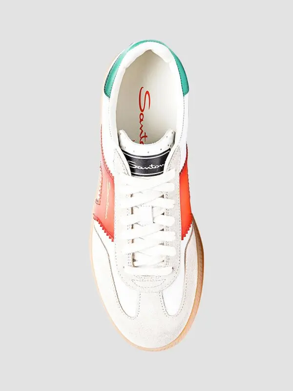 Santoni Colorblocked Leather Low-top Sneakers