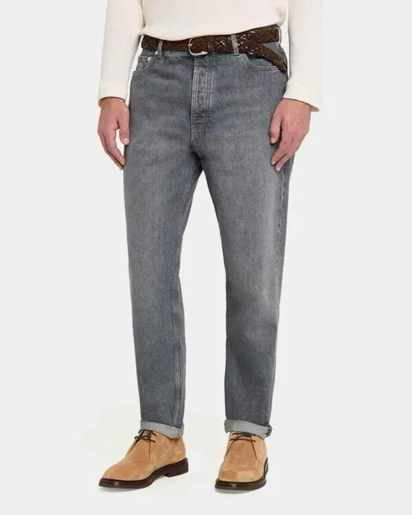 Brunello Cucinelli Apos;s Rinsed Grey Denim Straight-leg Jeans - Blue