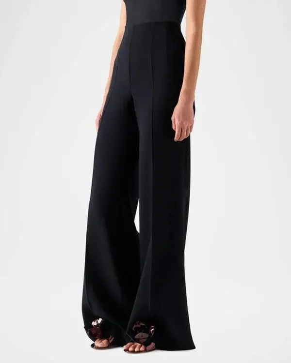 Akris Fiyuki Double-face Wool-blend Wide-leg Pants - Black