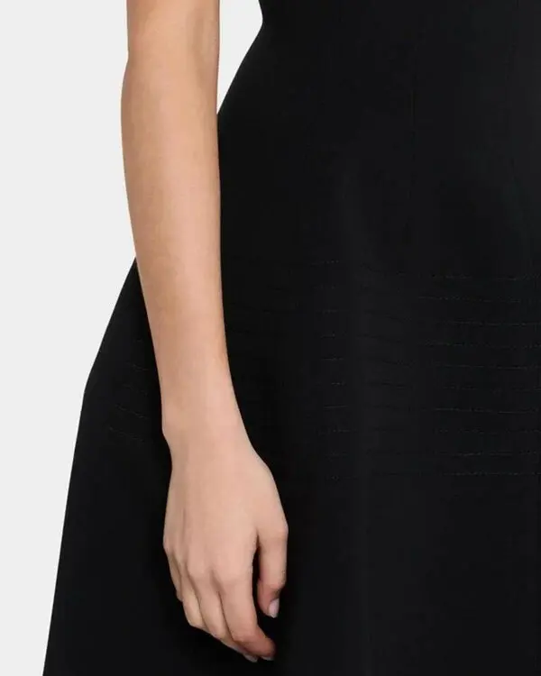 FFORME Alodia Sleeveless Stripe Embroidered Cady Flared Maxi Dress