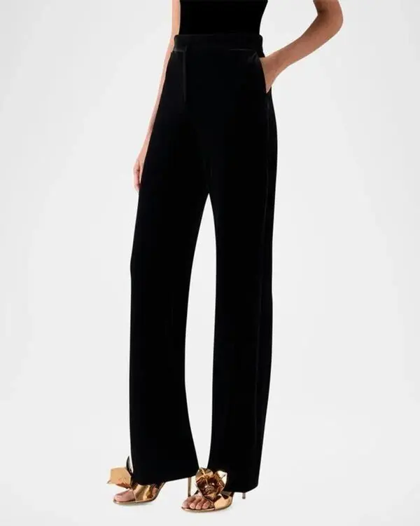 Akris Carl Velvet Jersey Straight-leg Pants