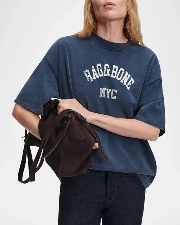 Rag & Bone University Alex Cotton T-shirt - Navy