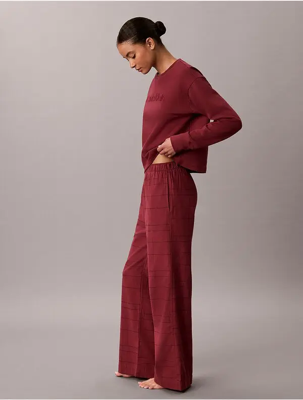 Calvin Klein Cotton Modal Flannel Sleep Pants - Established Red