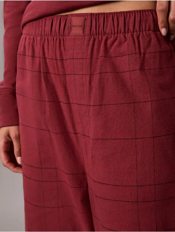 Calvin Klein Cotton Modal Flannel Sleep Pants - Established Red