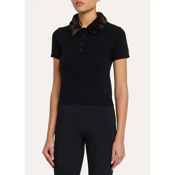 Simkhai Vayla Short-sleeve Polo Sweater