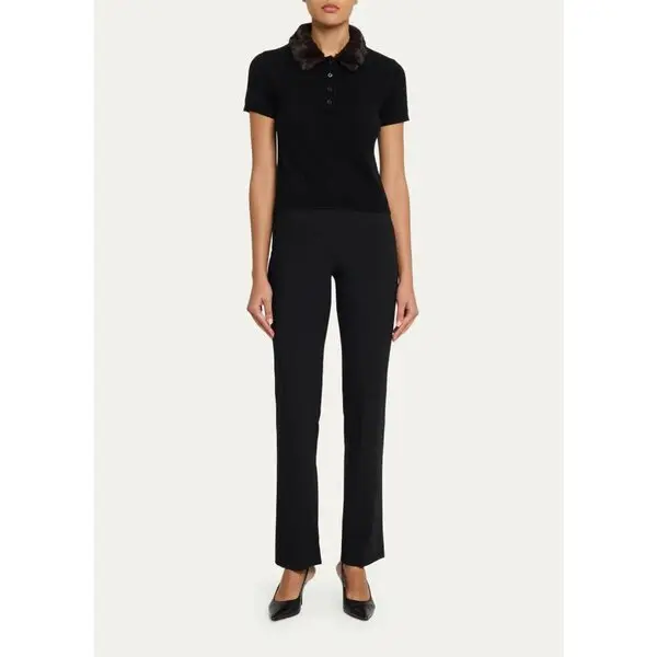 Simkhai Vayla Short-sleeve Polo Sweater