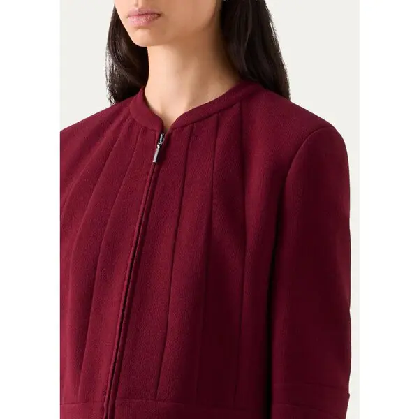 Akris Klaus Stitched Wool Crepe Double-face Short Jacket