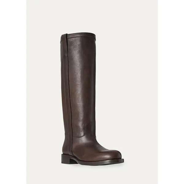 THE ROW Nobilis Leather Knee-high Riding Boots - Lacquer Brown
