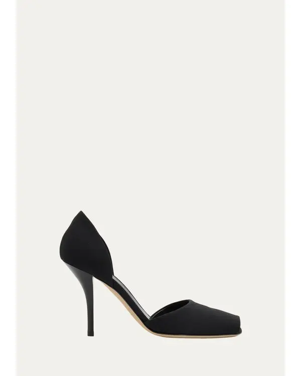 THE ROW 80mm Noor Satin D'orsay Peep-toe Pumps - Black