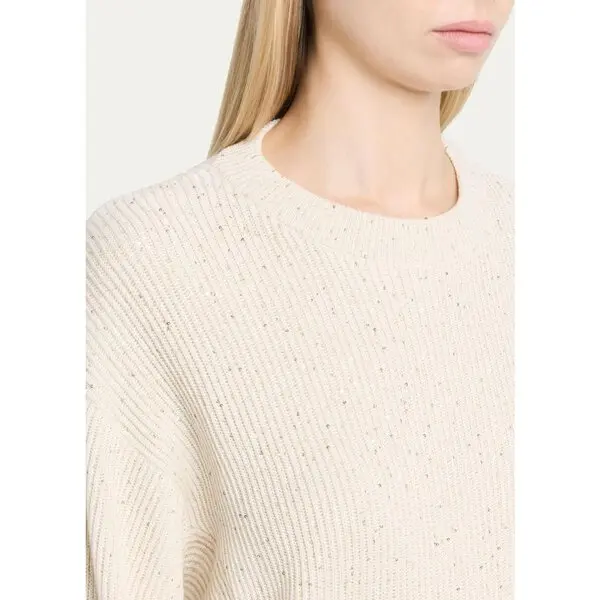 Brunello Cucinelli Shimmering Linen-cotton Knit Crewneck Sweater