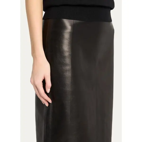 THE ROW Larco Leather Skirt