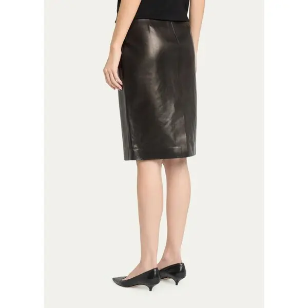 THE ROW Larco Leather Skirt