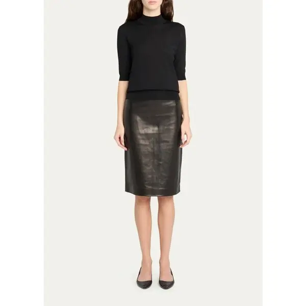 THE ROW Larco Leather Skirt