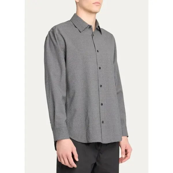 THE ROW Victor Micro-check Woven Button-front Shirt
