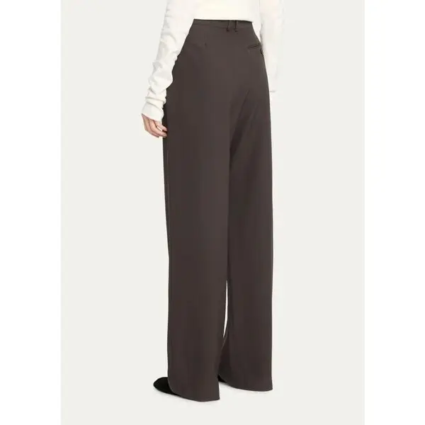 THE ROW Lowe Pleated Wool Relaxed-leg Pants