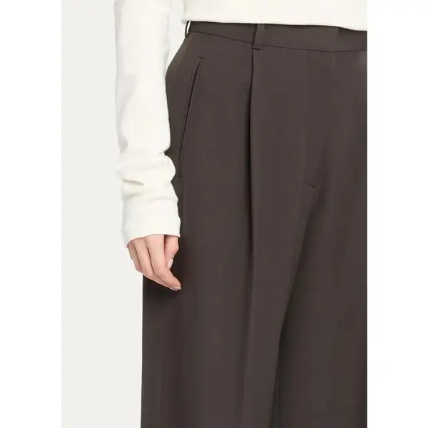 THE ROW Lowe Pleated Wool Relaxed-leg Pants