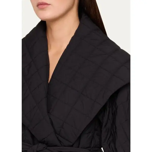 Issey Miyake Pleated Grid Quilted Wrap Coat