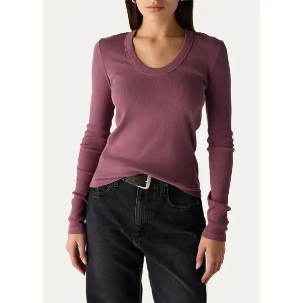 AMO Nico Ribbed Long-sleeve Top