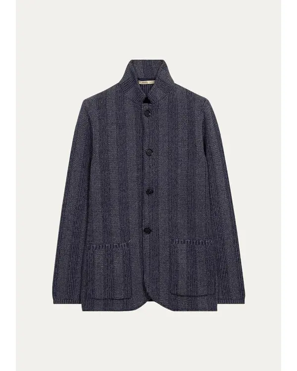 MAURIZIO BALDASSARI Virgin Wool-blend Knit Jacket
