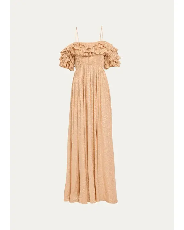 Ulla Johnson Persephone Off-the-shoulder Gown - Cosmos