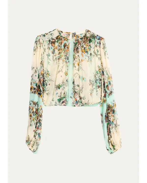 Ulla Johnson Elenora Floral Silk Blouse