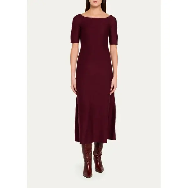 Gabriela Hearst Vivia Wool Knit Midi Dress