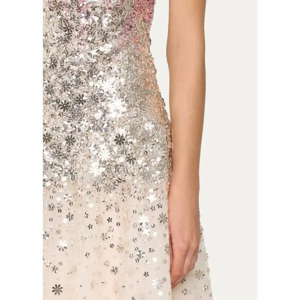 Pamella Roland Degrade Beaded Tulle Ball Gown - Pink Multi