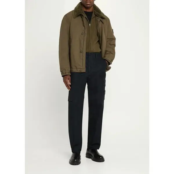 Stone Island Shearling-collar Military Jacket