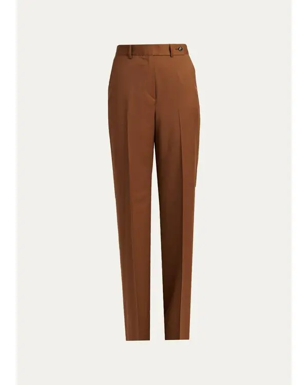 Kiton High-rise Wool Wide-leg Pants