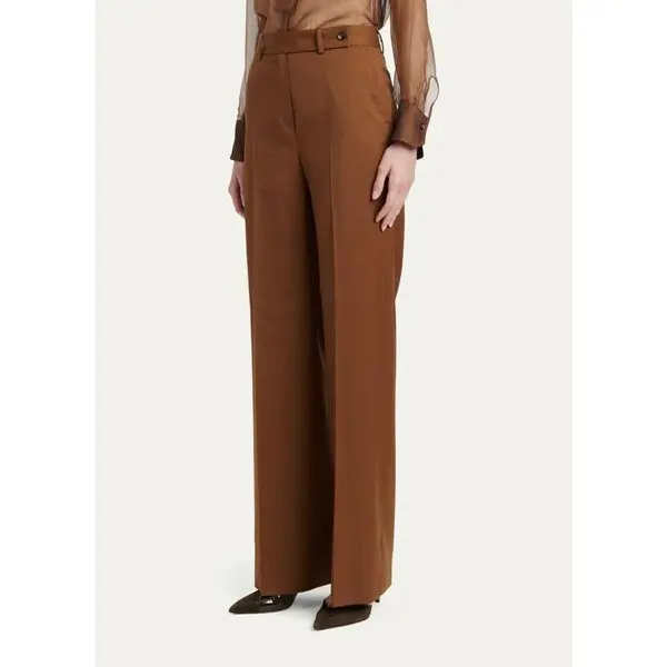 Kiton High-rise Wool Wide-leg Pants