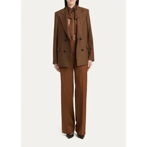 Kiton High-rise Wool Wide-leg Pants