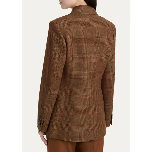 Kiton Prince Of Wales Check Cashmere Double-breasted Jacket