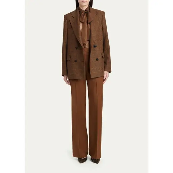 Kiton Prince Of Wales Check Cashmere Double-breasted Jacket