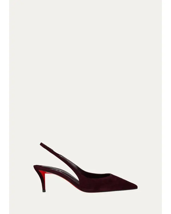 CHRISTIAN LOUBOUTIN 60mm Miss Z Suede Slingback Pumps - Black