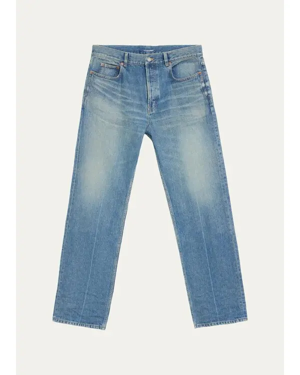 Saint Laurent Medium-wash Denim Straight-leg Jeans - Blue