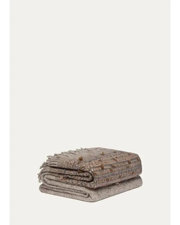 Alonpi Cashmere Tweed Throw Blanket - Brown