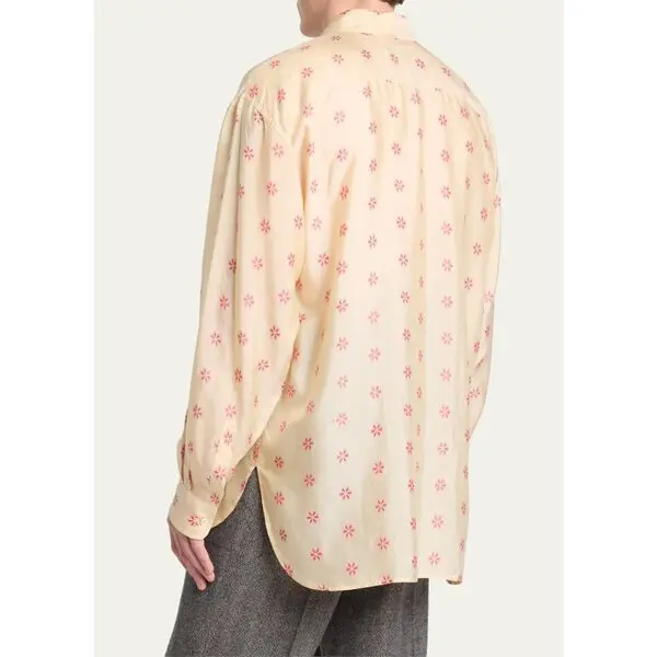 Dries Van Noten Floral Motif Viscose Sport Shirt