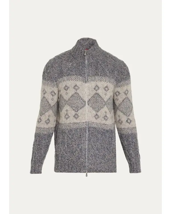 Brunello Cucinelli Fair Isle Full-zip Cardigan