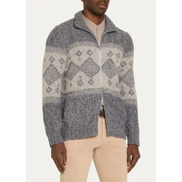 Brunello Cucinelli Fair Isle Full-zip Cardigan