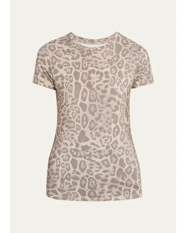 L'AGENCE Ressi Short-sleeve Leopard Tee