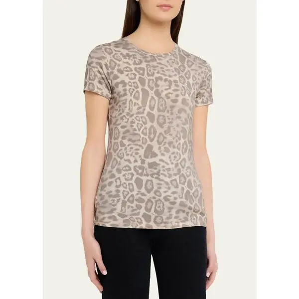 L'AGENCE Ressi Short-sleeve Leopard Tee