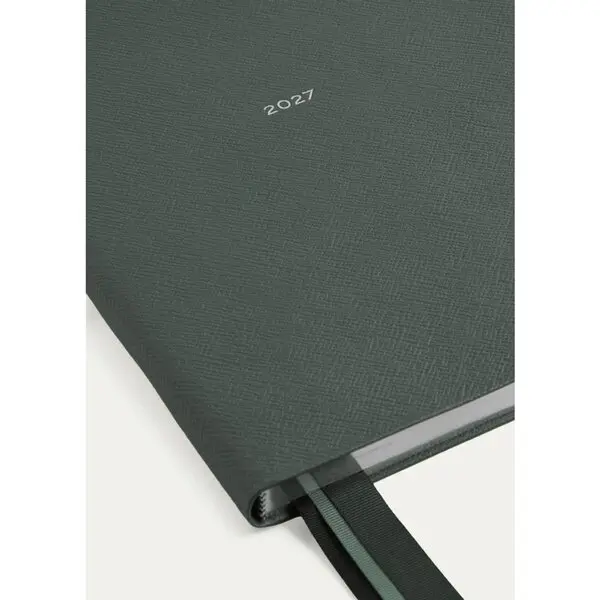 Smythson Portobello 2027 Weekly Vertical Journal In Panama Leather - Green