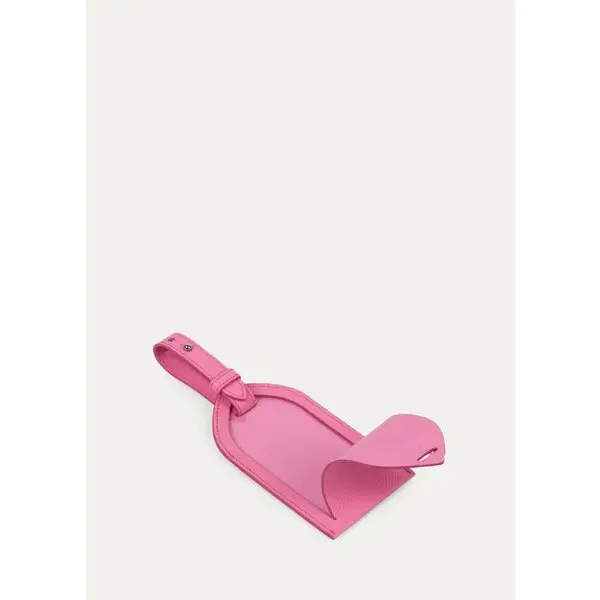 Smythson Leather Luggage Tag - Pink