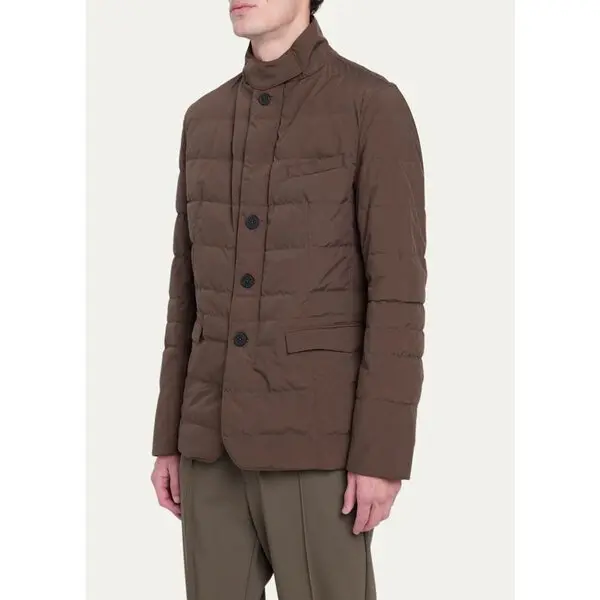 Herno Quilted Stand-collar Jacket - Brown