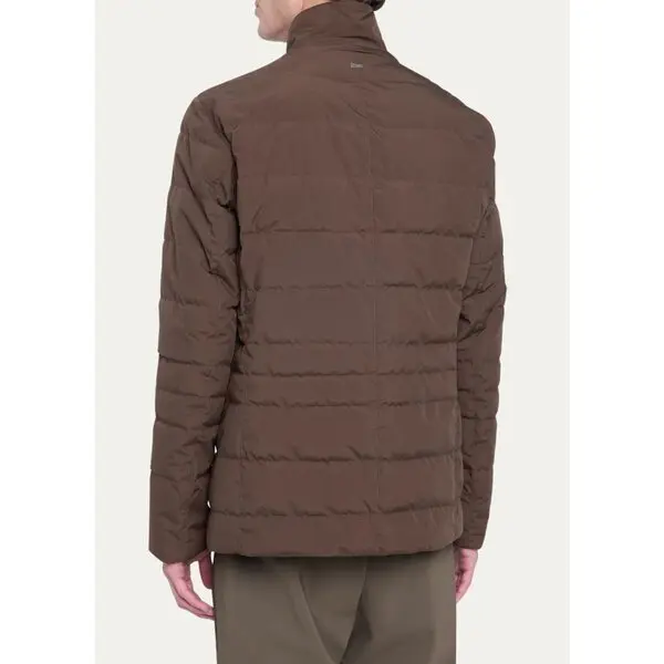 Herno Quilted Stand-collar Jacket - Brown