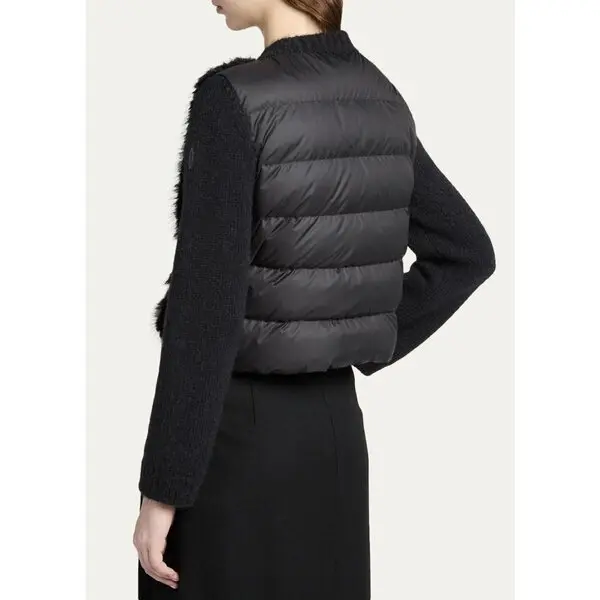 Moncler Wool-blend Faux Fur Cardigan