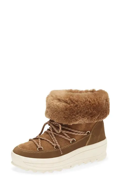 Pajar Galaxy Waterproof Bootie With Genuine Shearling Trim - Chestnut
